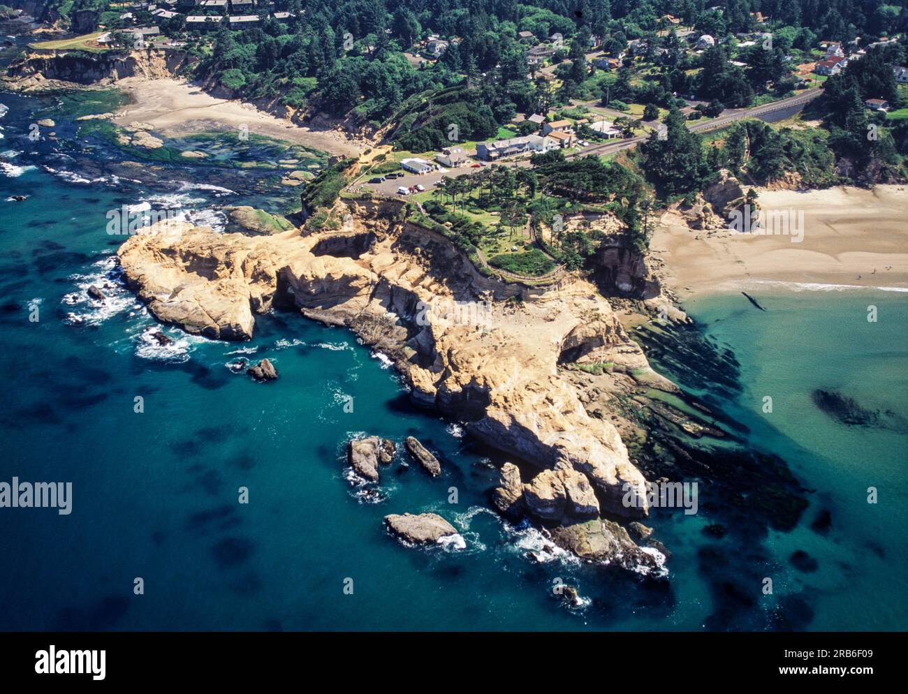 Aerial image of Devil's Punch Bowl, Oregon, USA Stock Photo - Alamy