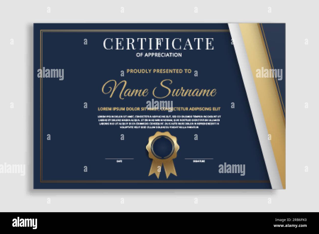 Navy Blue Certificate Border