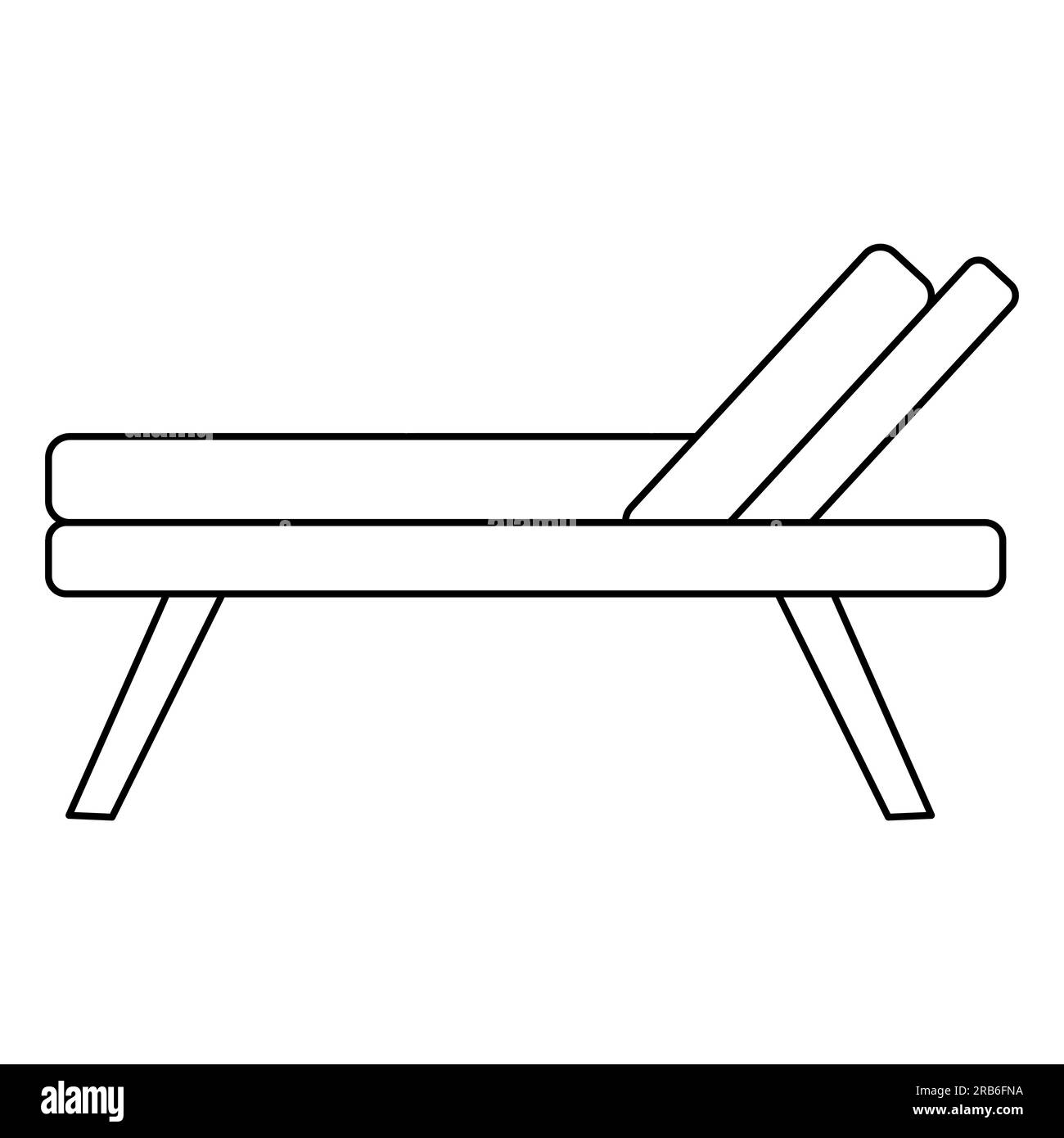 Deck or beach chair icon, doodle style flat vector outline illustration ...