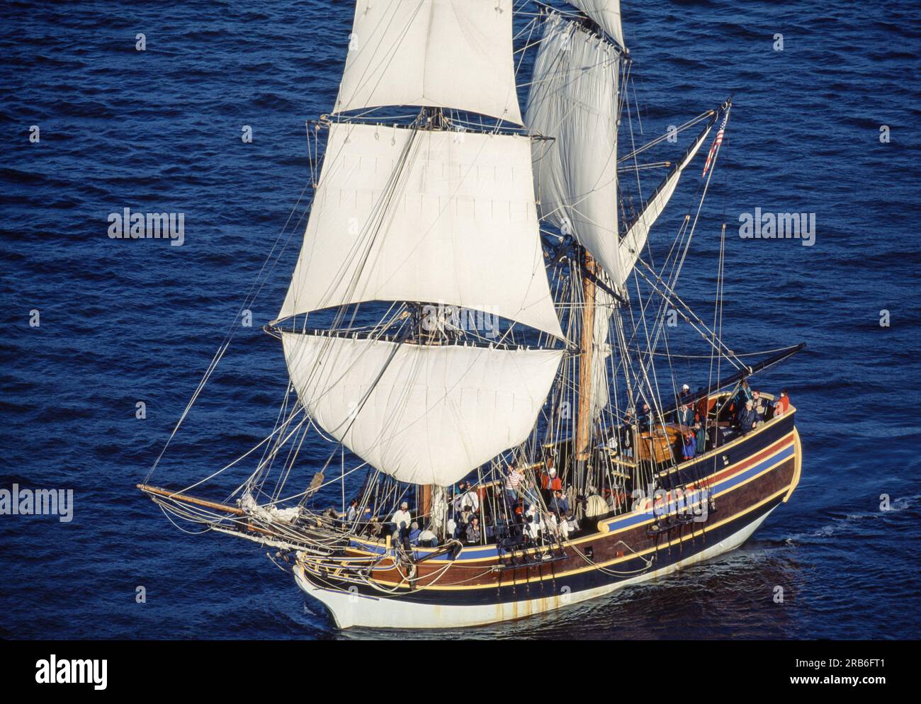 Aerial image of Lady Washington sailboat Oregon, USA Stock Photo - Alamy