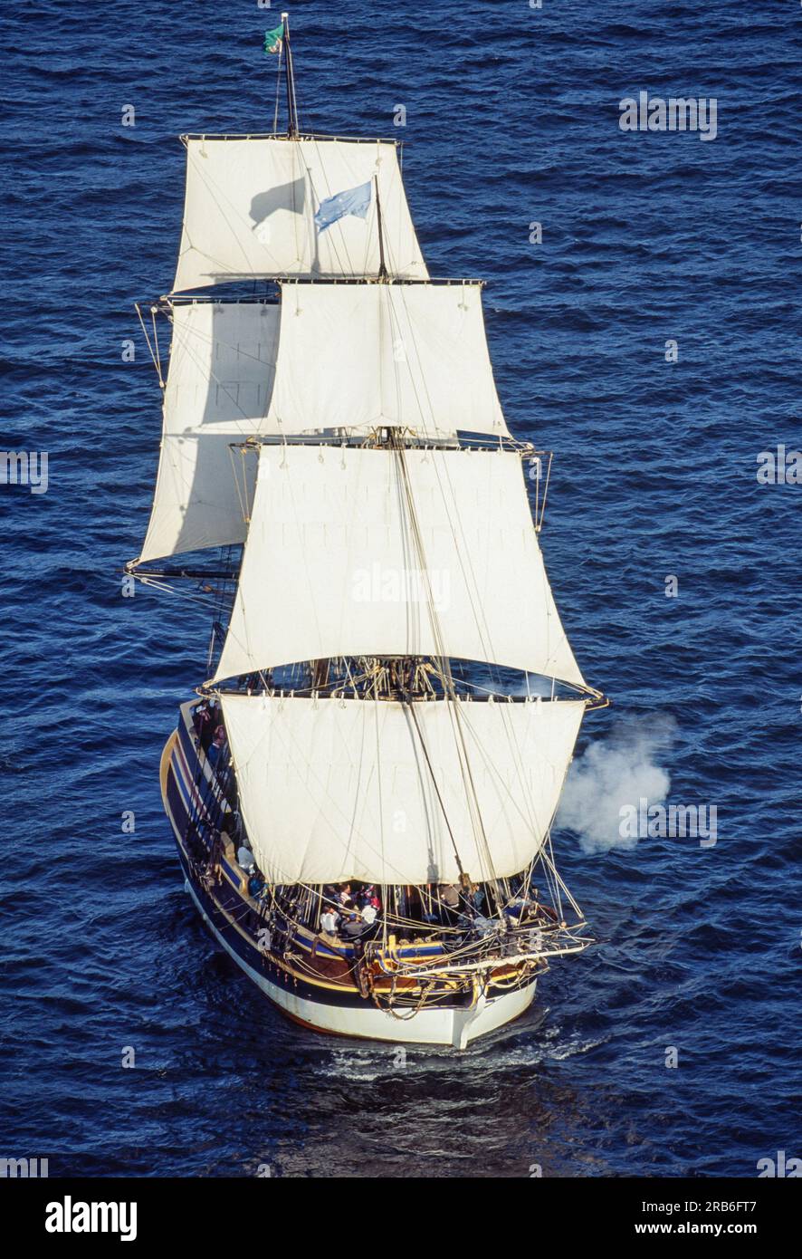 Aerial image of Lady Washington sailboat Oregon, USA Stock Photo - Alamy