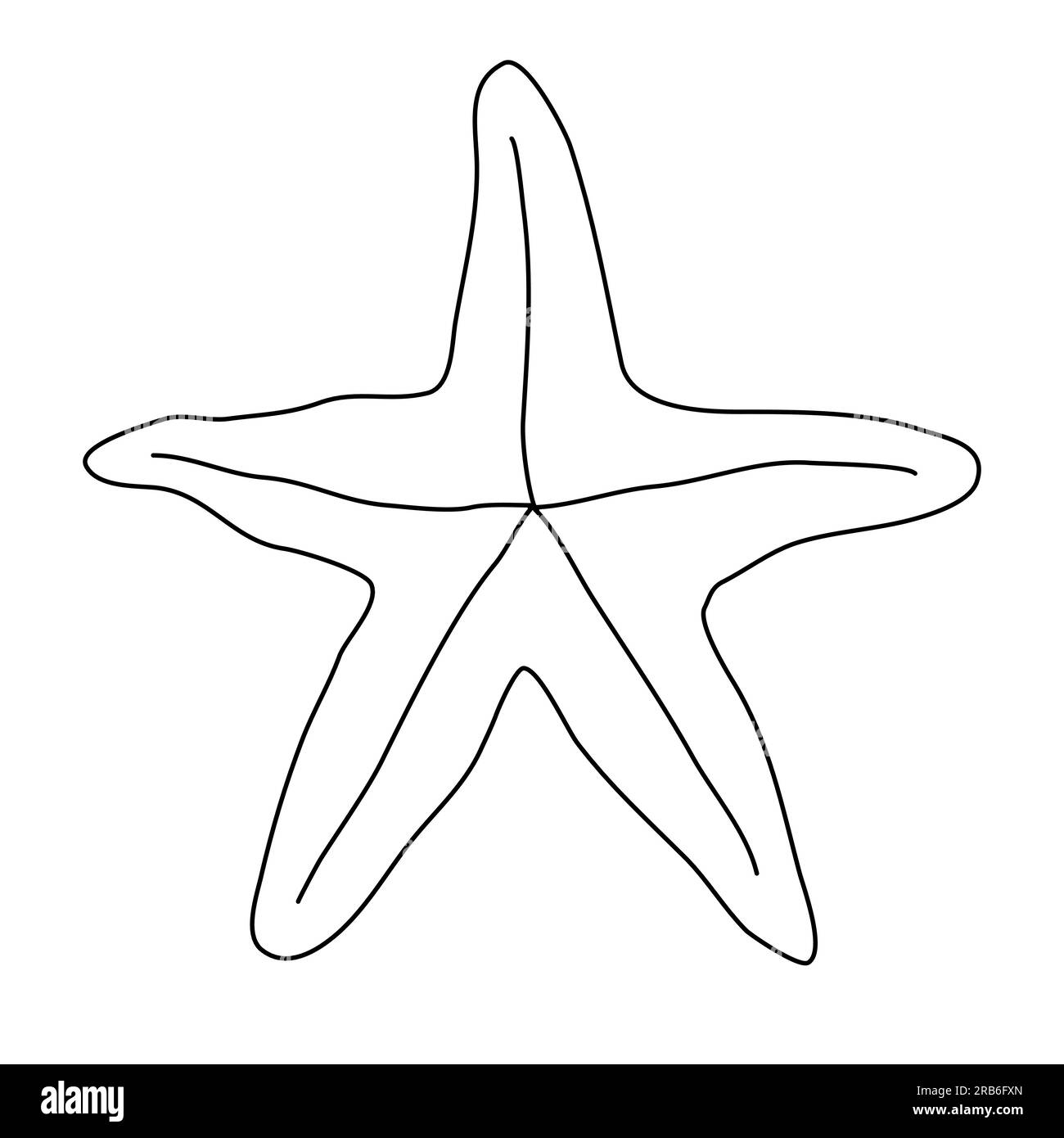 Starfish, sea life design element, doodle style flat vector outline ...
