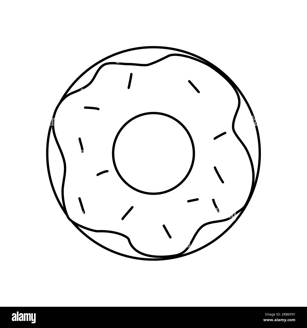 Doughnut inflatable ring for swimming pool or beach, doodle style flat ...