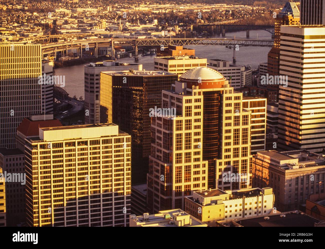Aerial image of Portland Oregon, USA Stock Photo - Alamy
