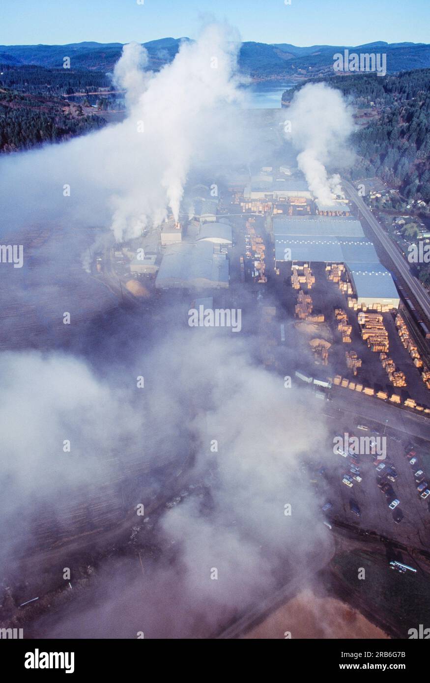 Aerial image of Stimpson Lumber Mill, Oregon Stock Photo - Alamy