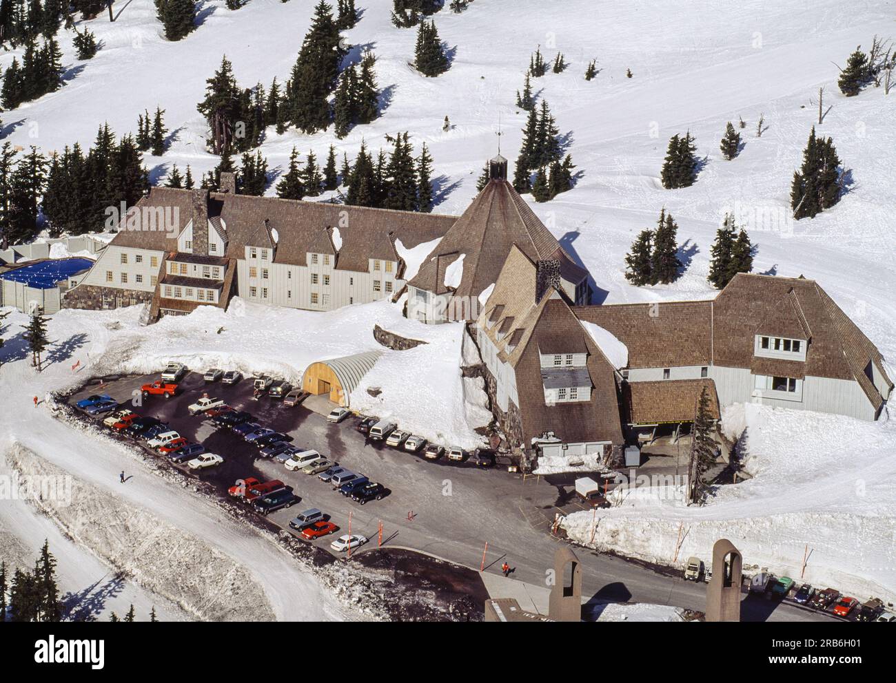 Aerial image of Timberline Lodge, Oregon, US Stock Photo - Alamy