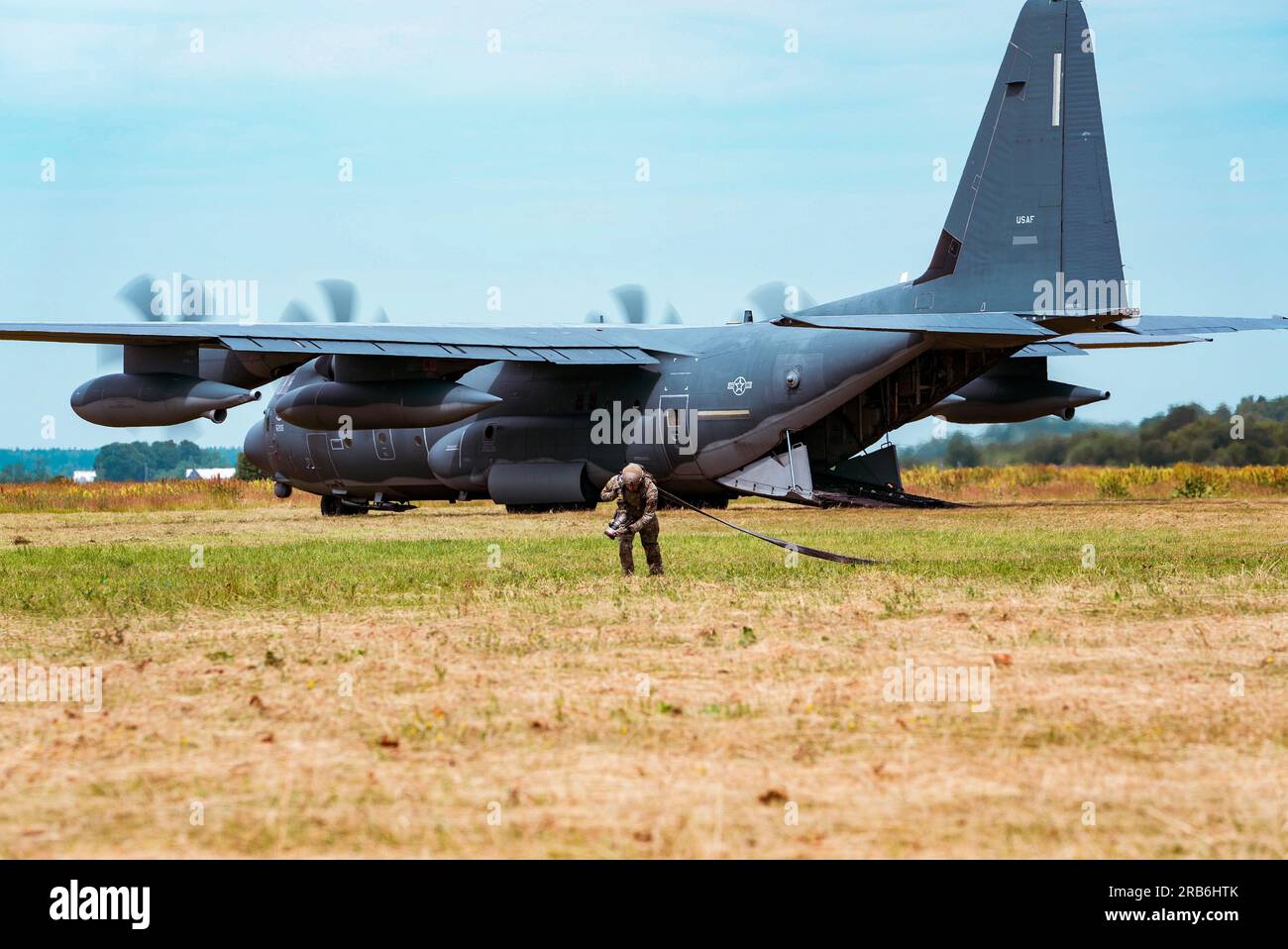A U.S. Air Force Forward Area Refueling Point specialist prepares to ...