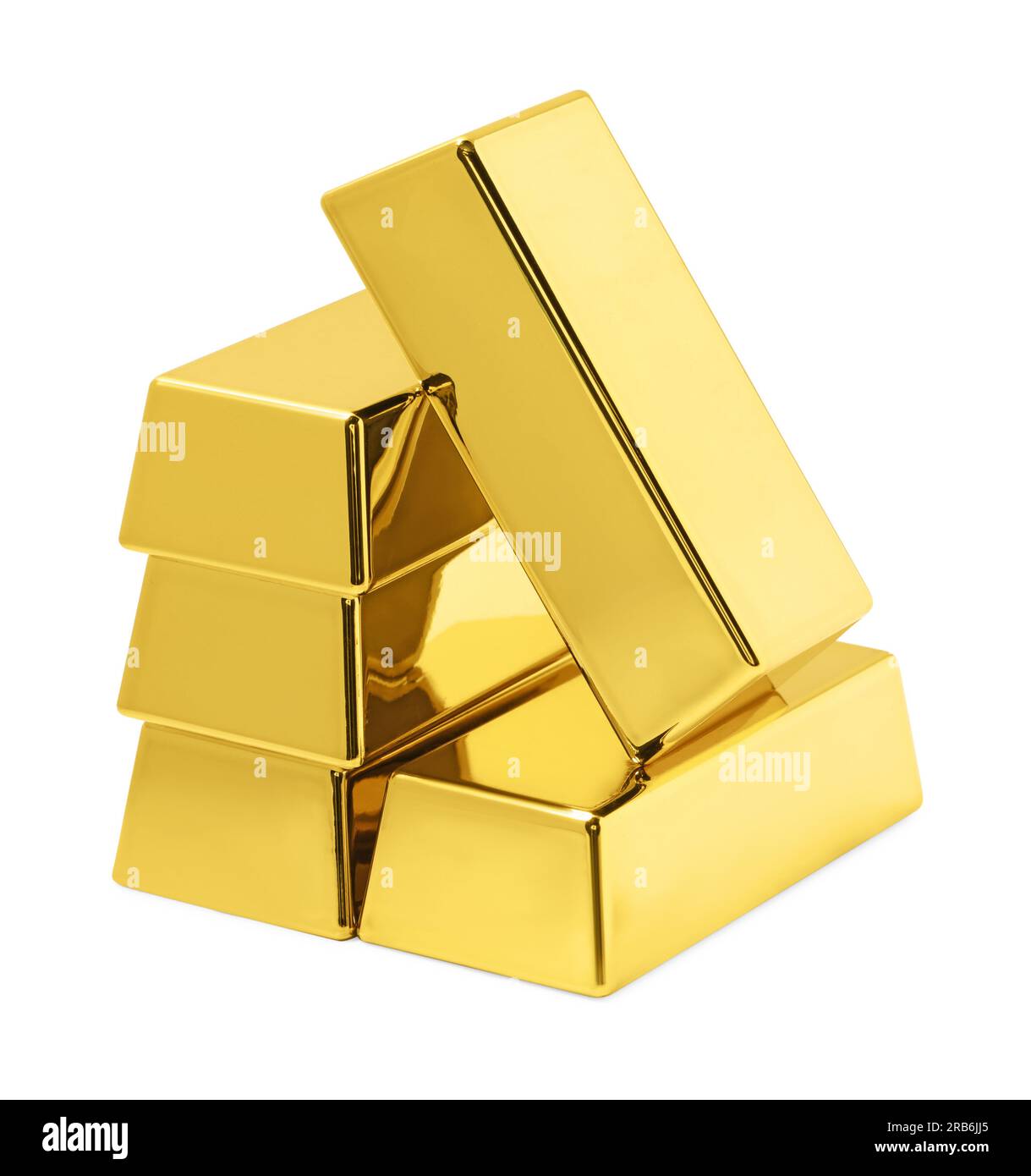 Stack of shiny gold bars isolated on white Stock Photo - Alamy