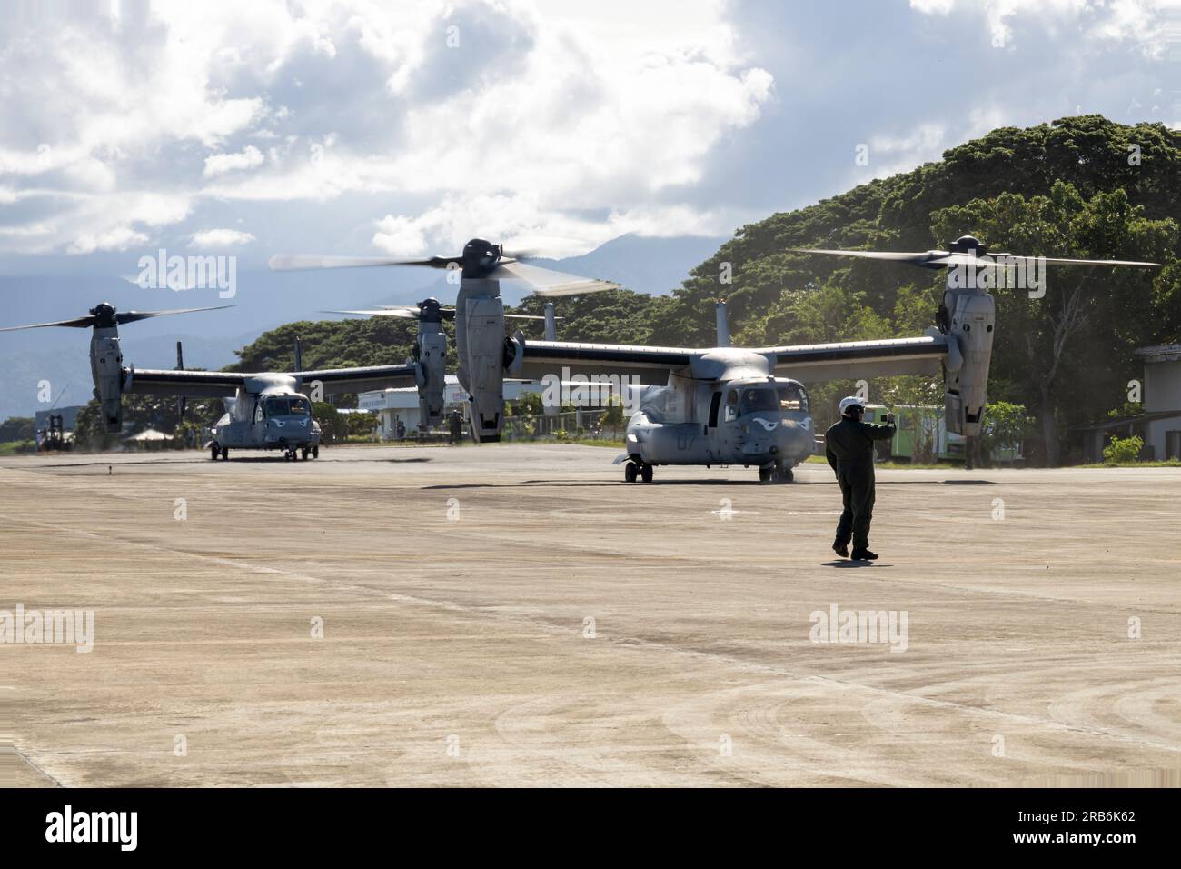 U.S. Marine Corps MV-22B Ospreys with Marine Medium Tiltrotor Squadron ...