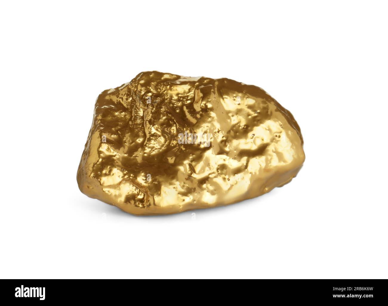 One beautiful gold nugget on white background Stock Photo - Alamy