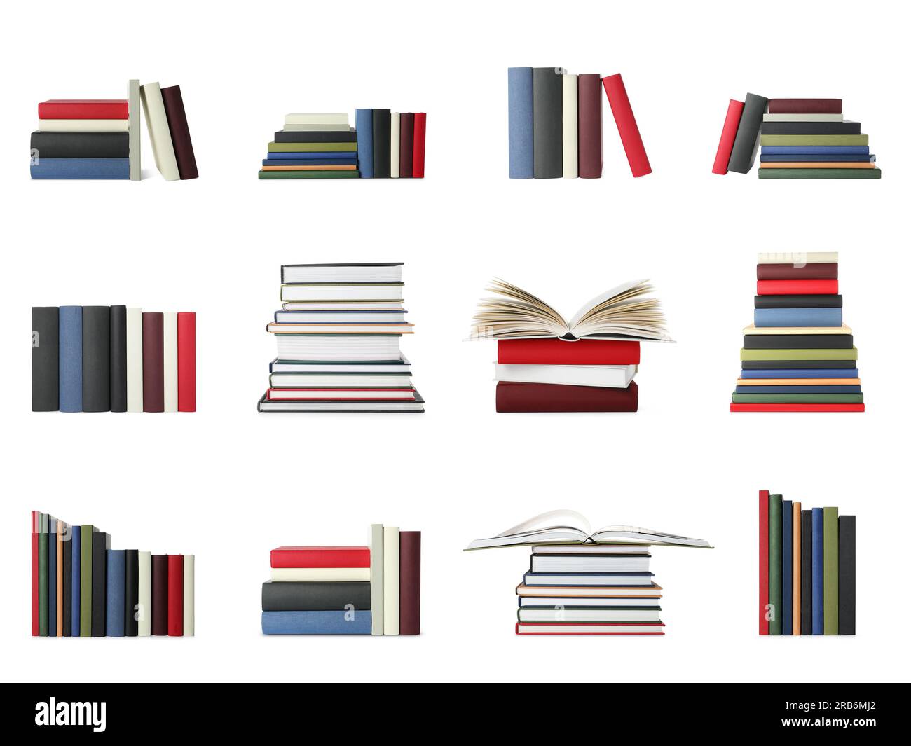 Collage of different books isolated on white Stock Photo - Alamy