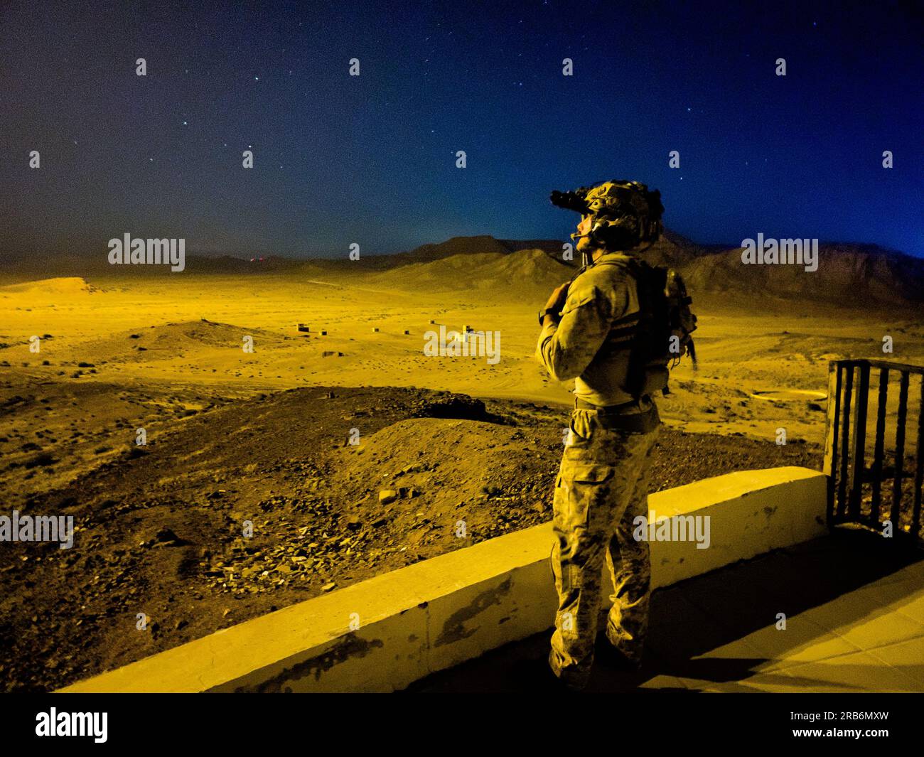 A U.S. Marine with Wraith 2 scout sniper team, 2nd Battalion, 5th ...