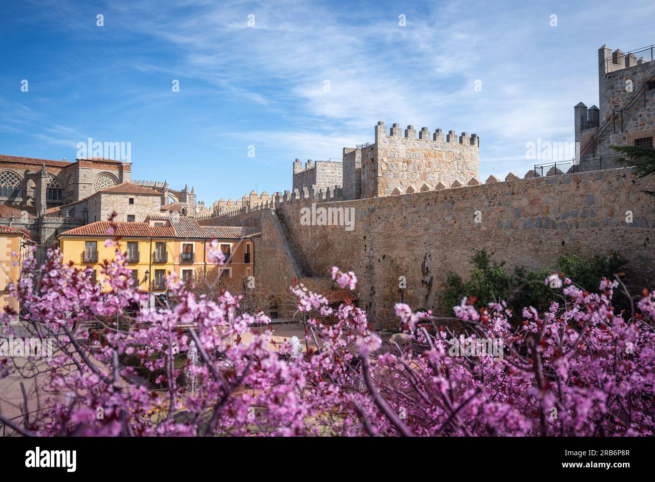 Avila Medieval Walls and Cathedral at Plaza Adolfo Suarez Square ...
