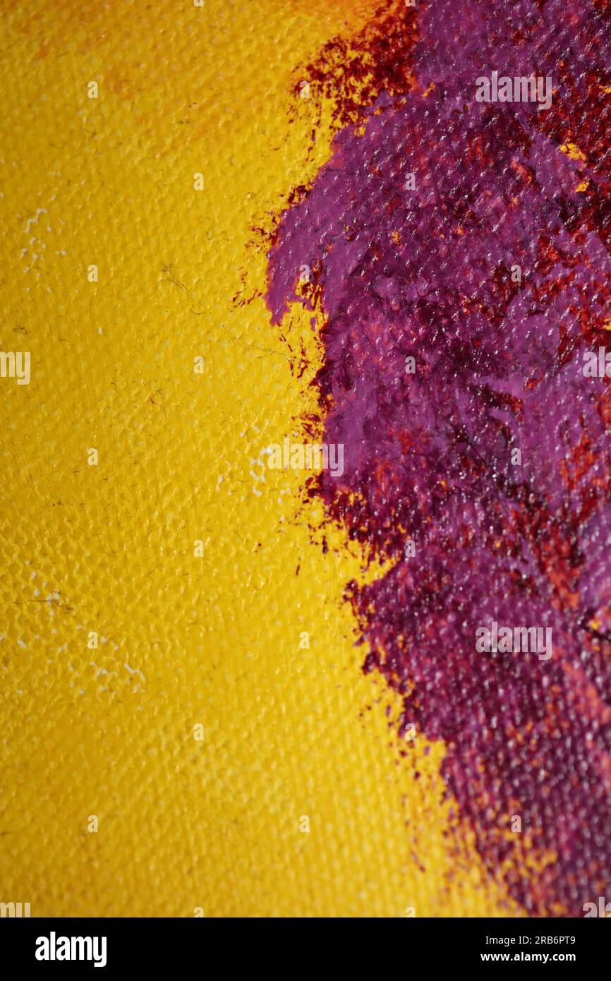 Abstract acrylic watercolor smear color painting on canvas horizontal ...