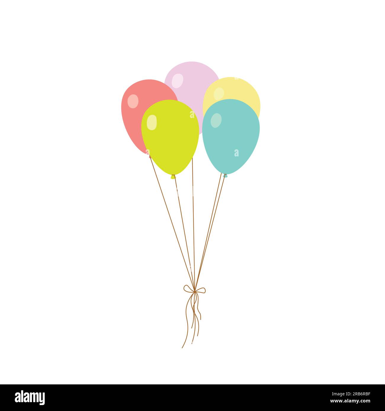 Colorful balloons vector in cartoon style. Birthday item in doodle ...