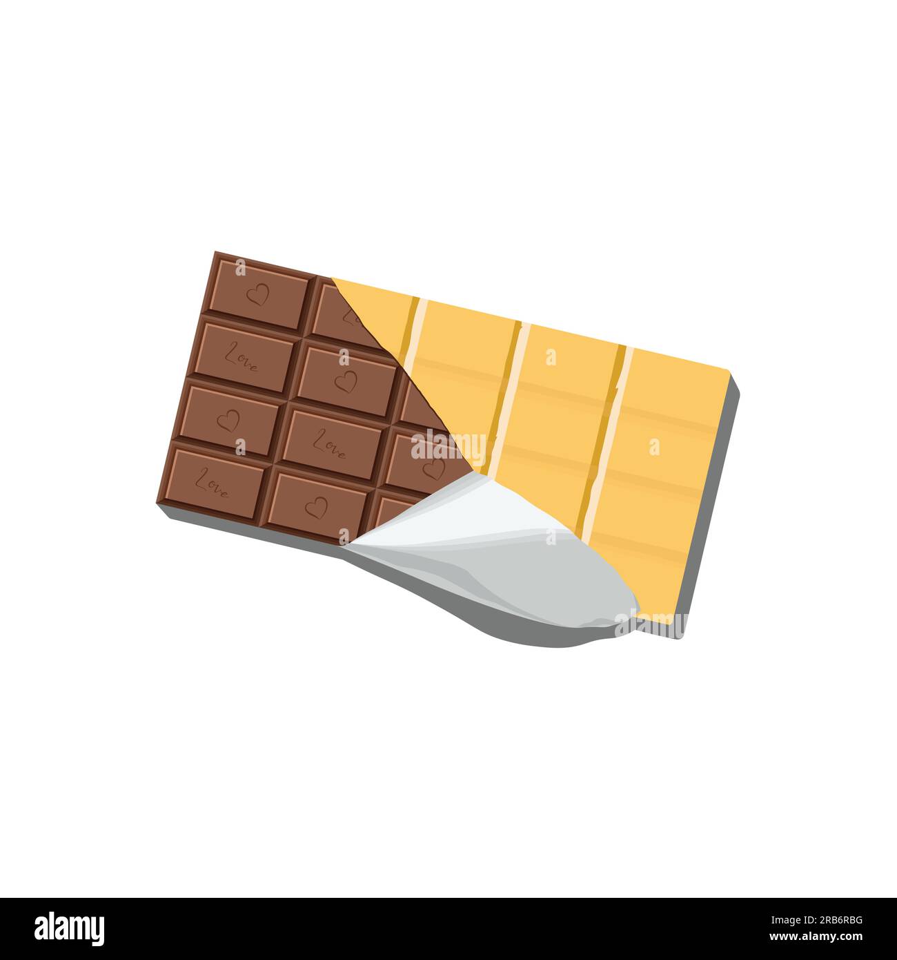 Chocolate bar flat vector on white background. Chocolate milk ...