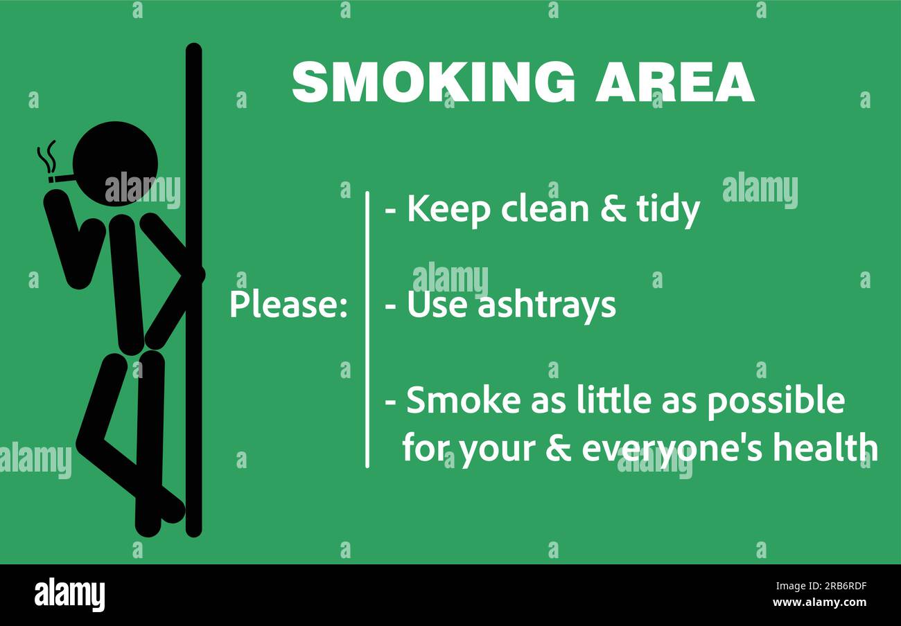 Smoking area sign vector in stickman style. Stick figure attention ...