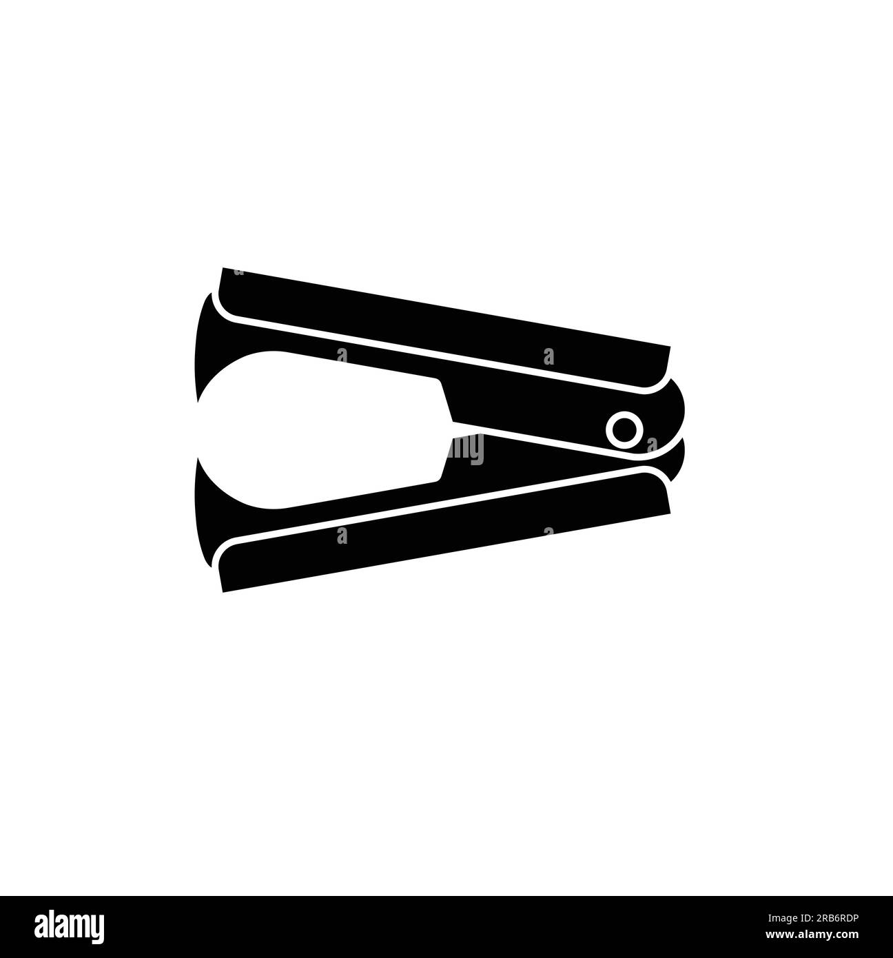 Staple Remover flat silhouette vector on white background. Office ...