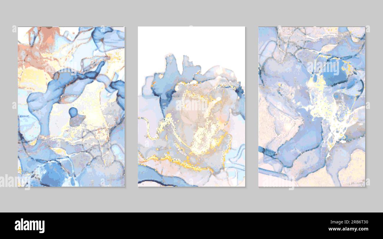 Light blue and gold marble abstract textures Stock Vector Image & Art ...