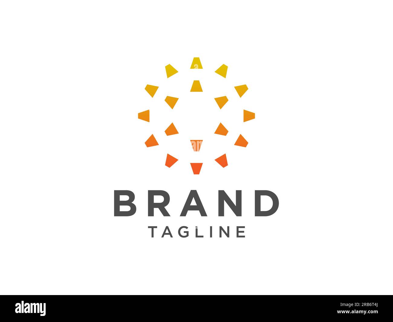 Abstract Sun Logo. Vintage Sun Icon with Geometric Radial Rays of ...