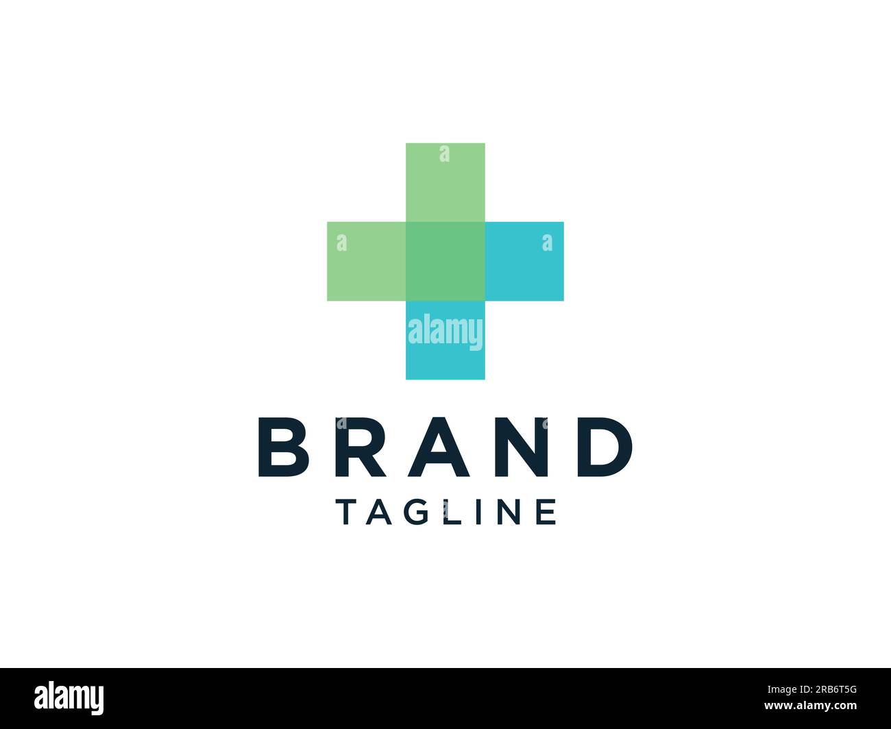 Healthcare Medical Logo. Blue Green Cross Plus Sign Health Symbol ...
