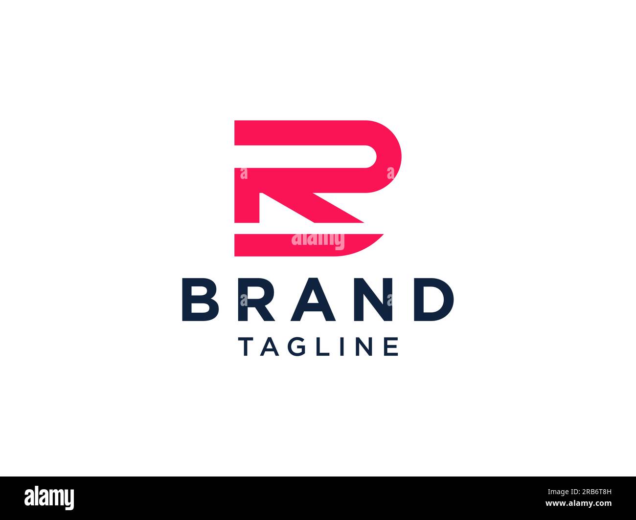 Abstract Initial Letter R Logo. Red Origami Style isolated on White ...