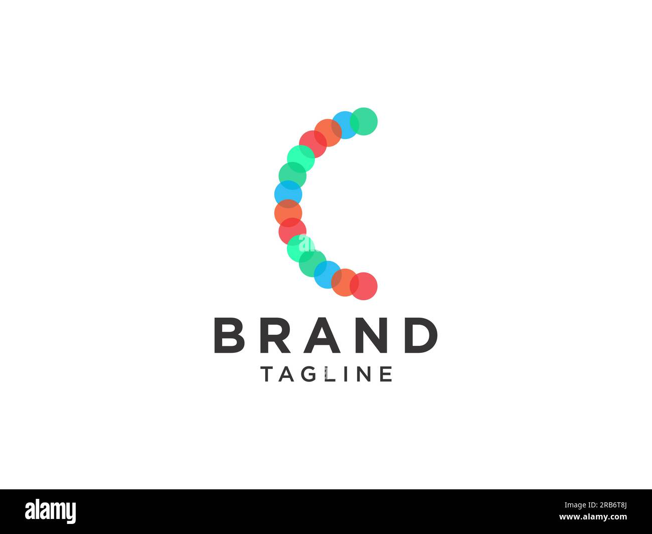 Abstract Initial Letter C Logo. Circular Rounded Origami Style isolated ...