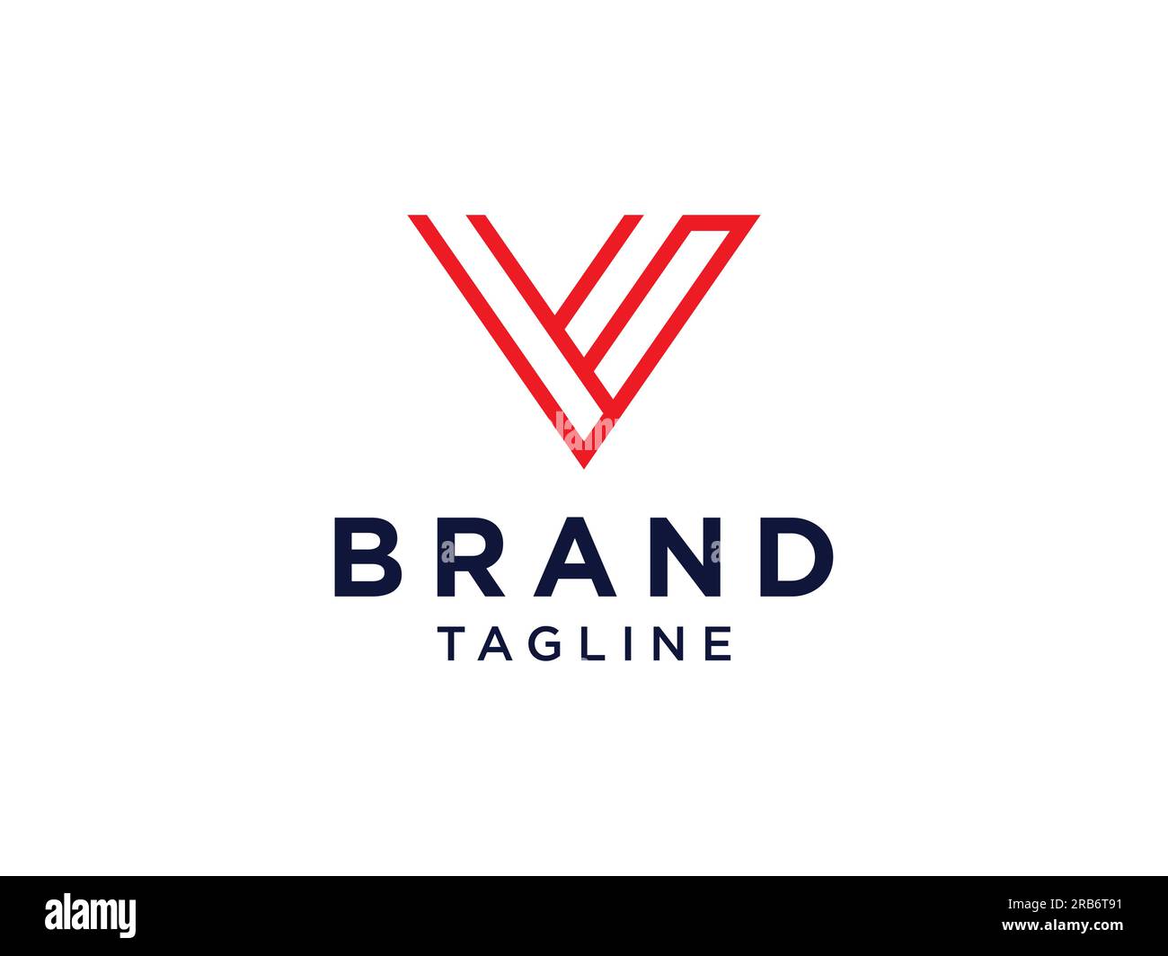 Abstract Initial Letter V Logo. Red Shape Geometric Origami Style ...