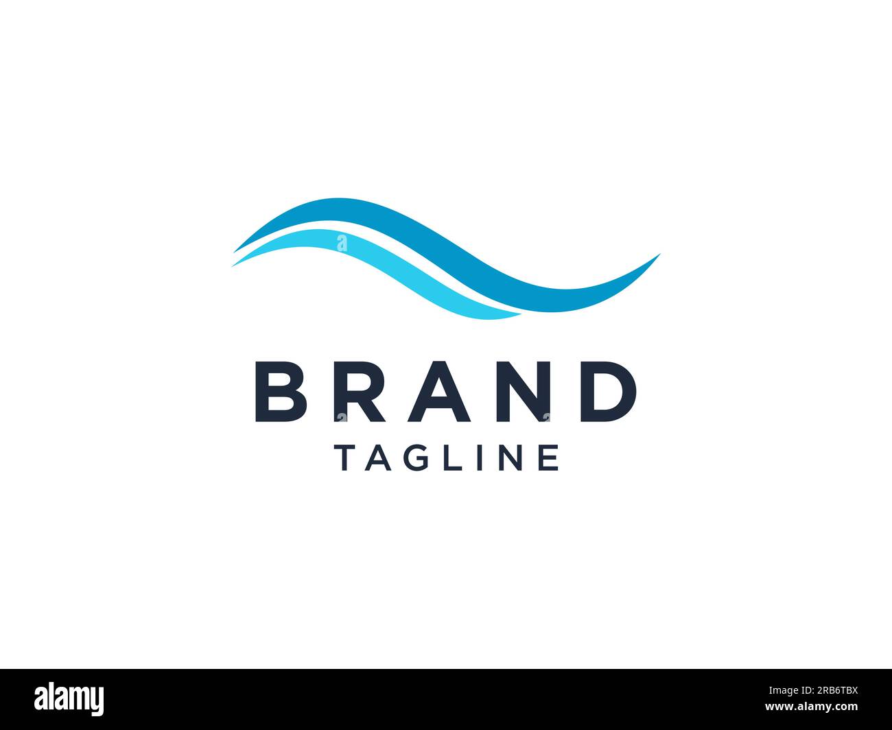 Abstract Ocean Sea Water Waves Logo. Blue Wave Lines Style isolated on ...