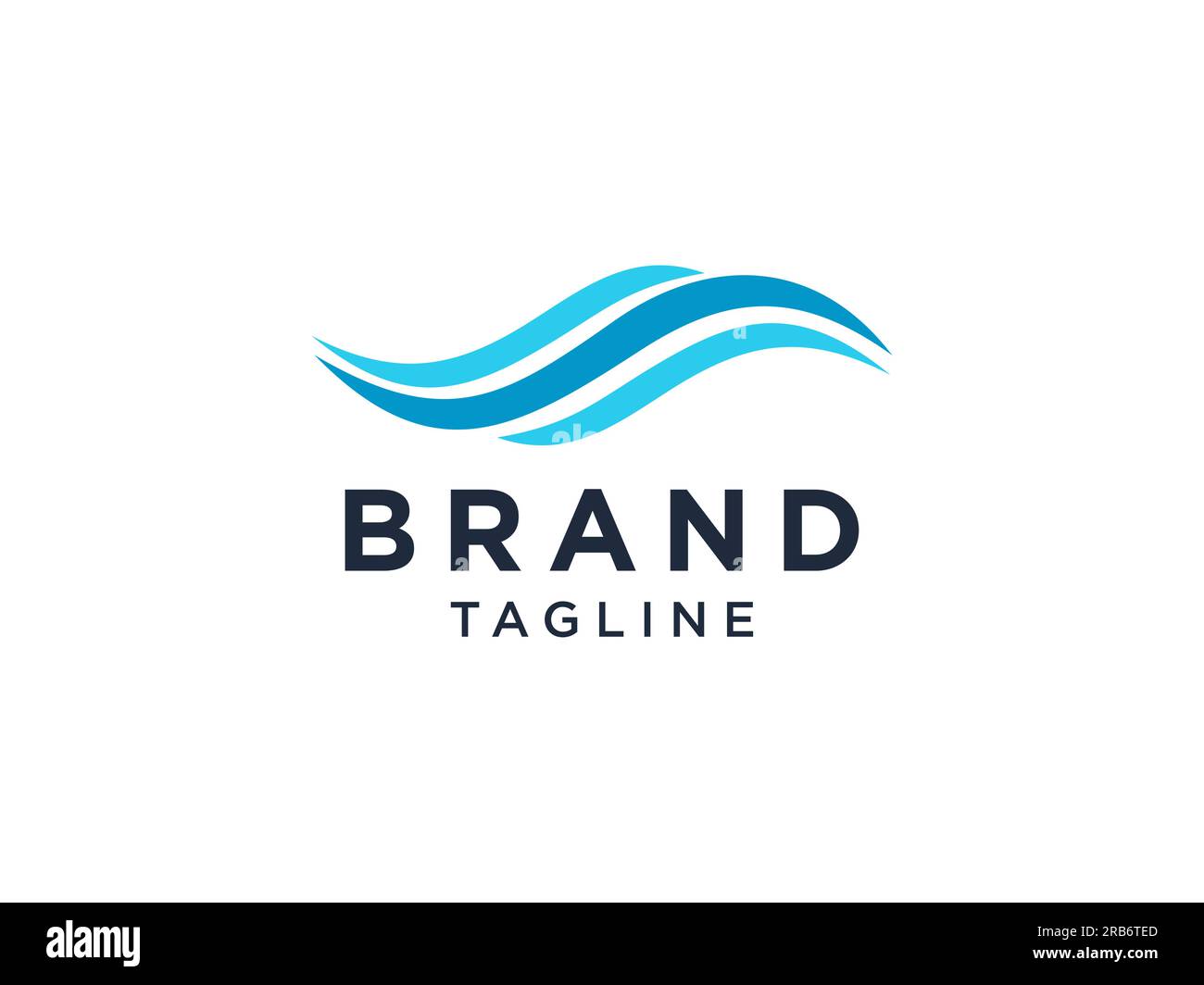 Abstract Ocean Sea Water Waves Logo. Blue Wave Lines Style isolated on ...