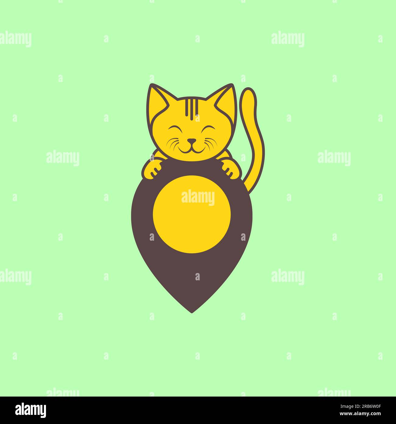 animal pets cat pin map location pet shop store mascot logo design ...