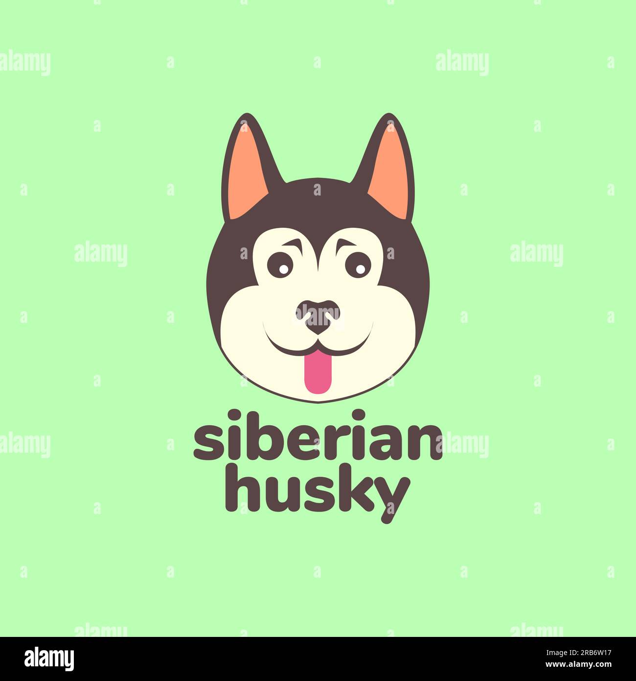 animal pets dog puppy siberian husky cute mascot cartoon logo design ...
