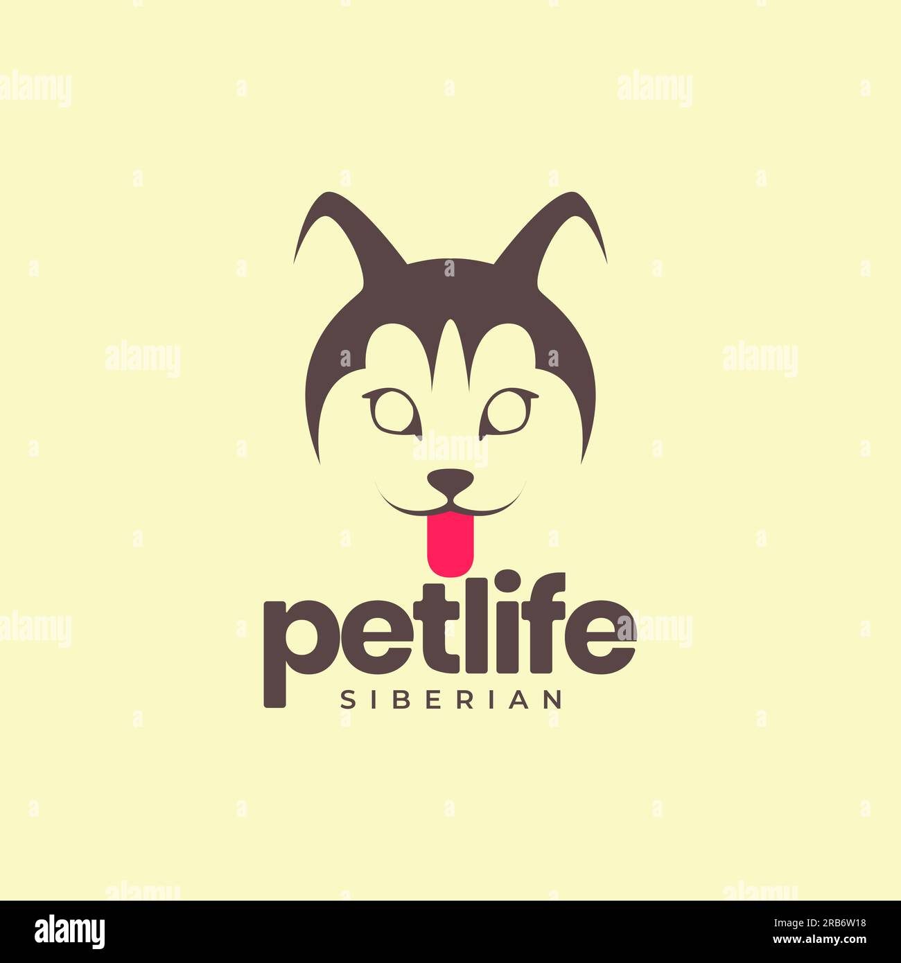 animal pets dog puppy siberian husky cute mascot smile logo design ...