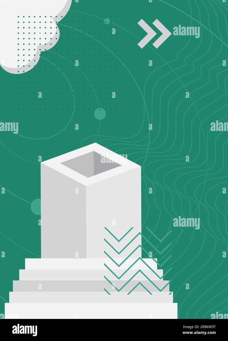 Turquoise and White deluxe geometric shapes background illustration ...