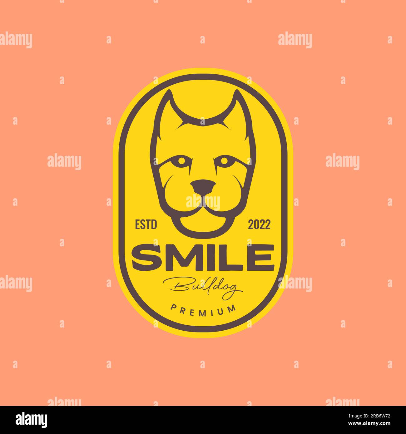 animal pets head dog american bully mascot vintage badge logo design ...