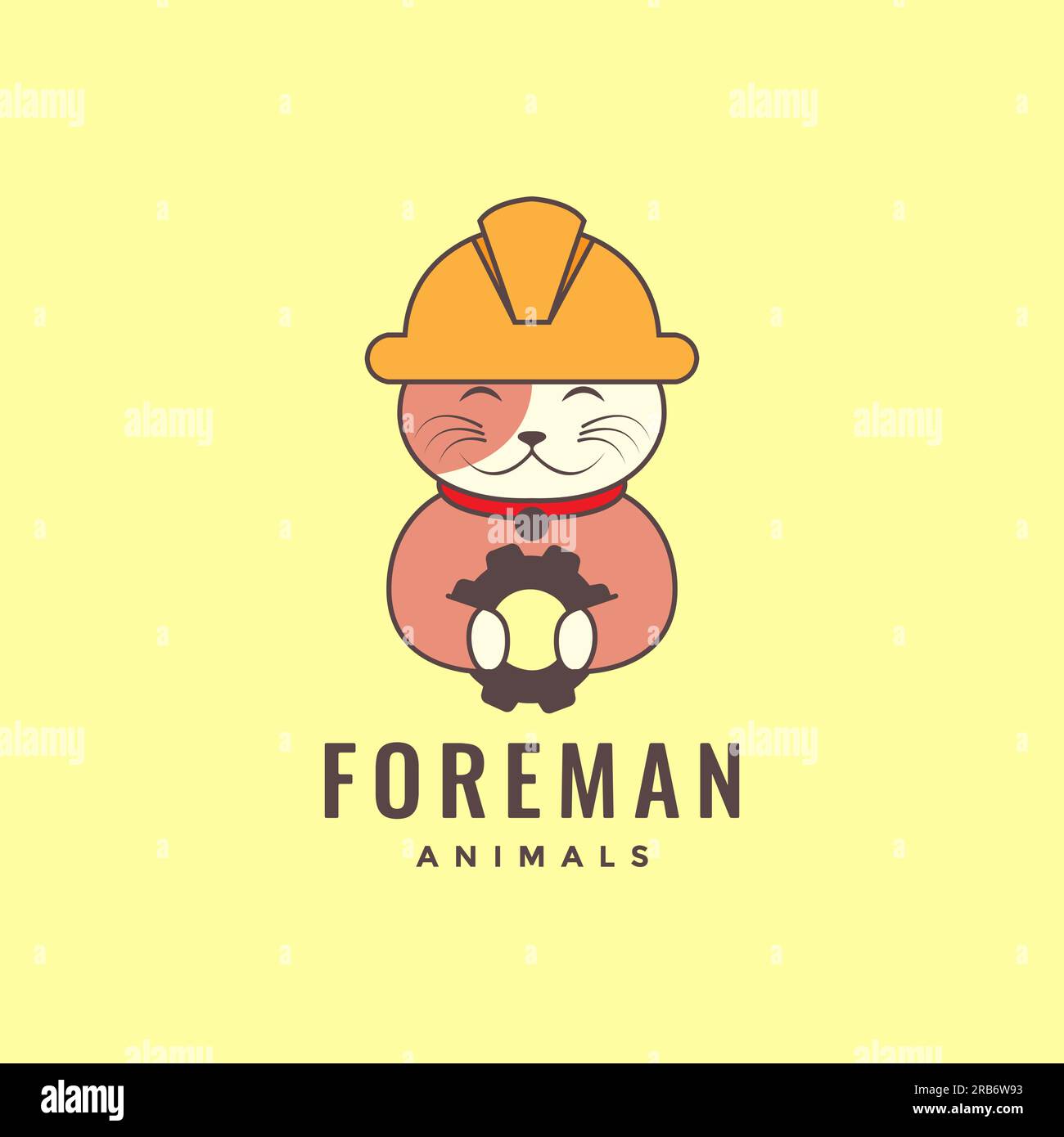 animal pets cat foreman services mascot cartoon logo design vector ...