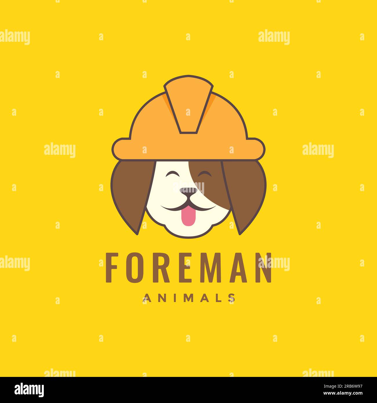 animal pets dog foreman construction mascot cartoon logo design vector ...