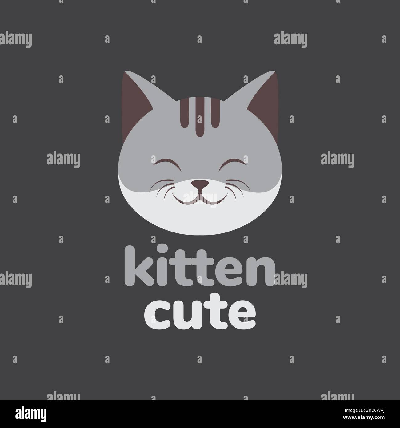 animal pets cat fat british short hair mascot cartoon logo design ...