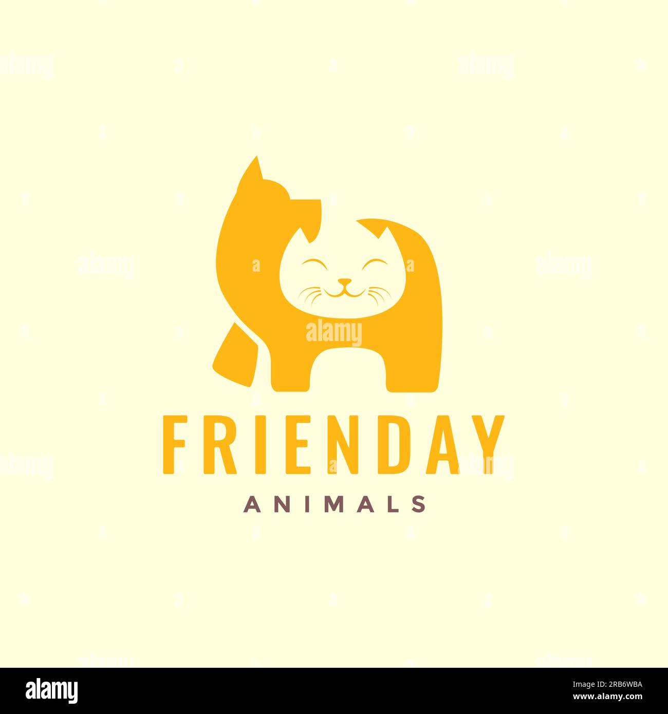 Dog and cat friends logo Stock Vector Images - Alamy