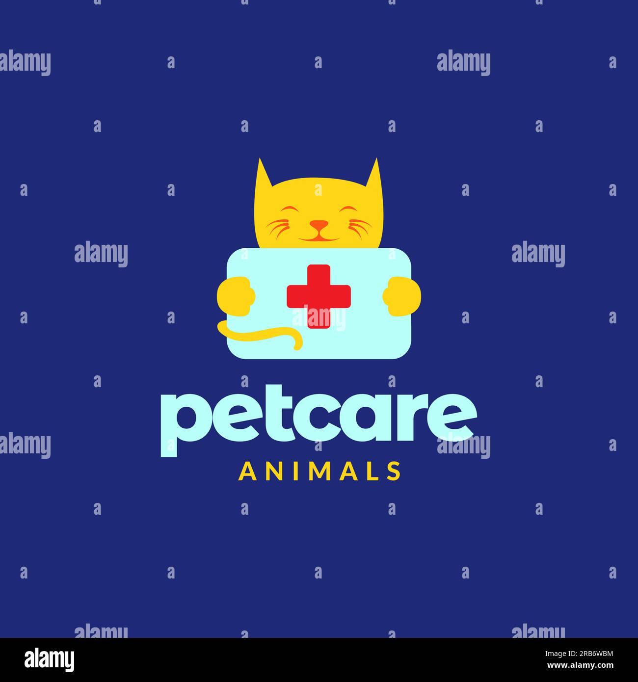 animal pets cat care health medical mascot cartoon logo design vector ...