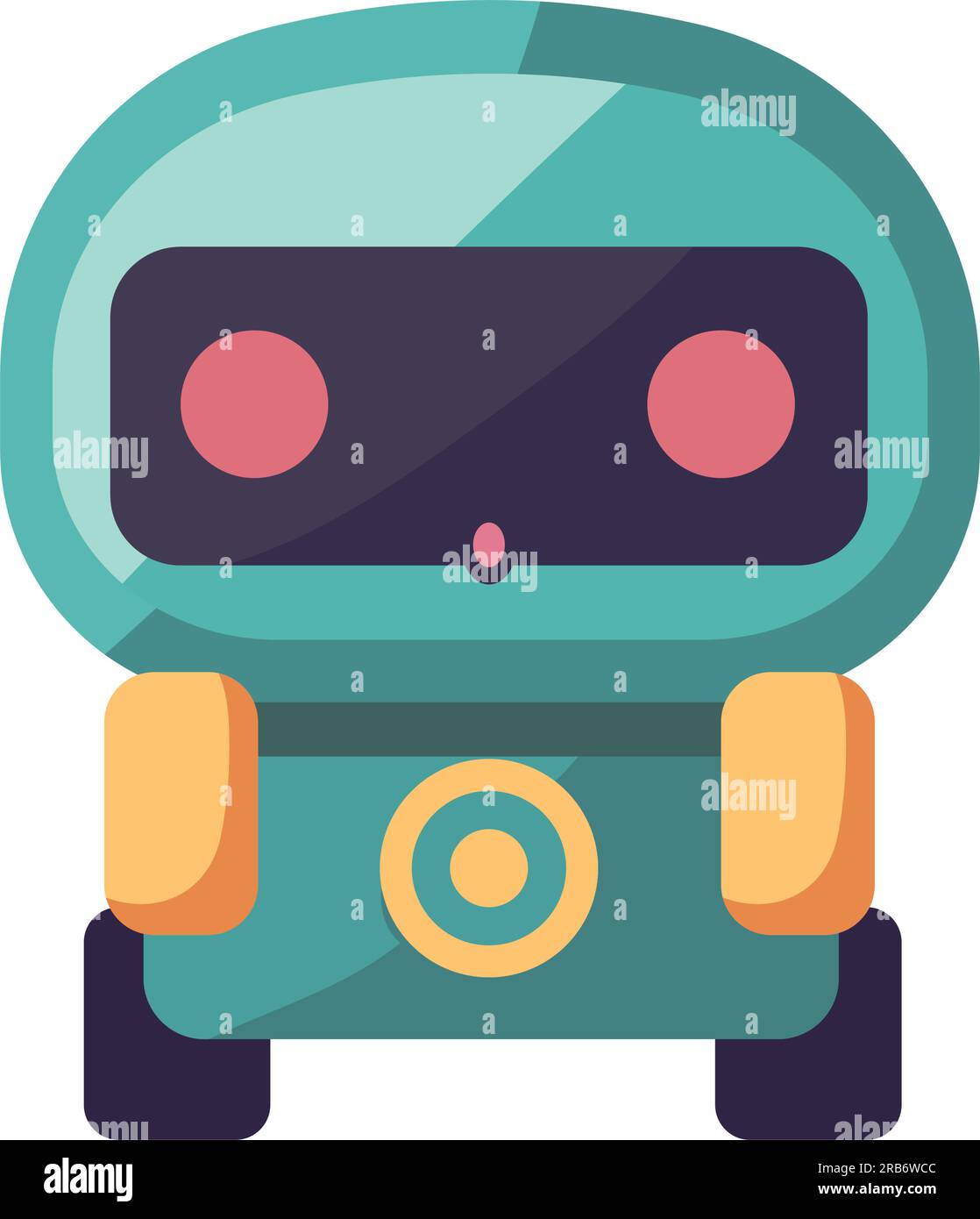 Vector illustration of a cute robot driving a futuristic toy Stock ...