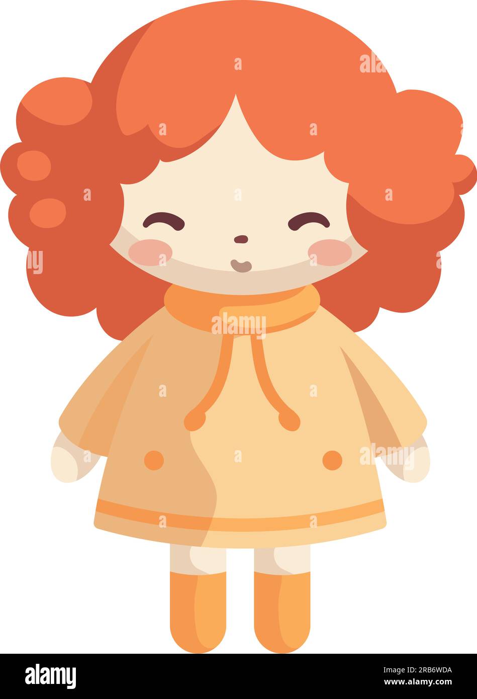 Smiling doll in cartoon brings happiness and joy Stock Vector Image ...