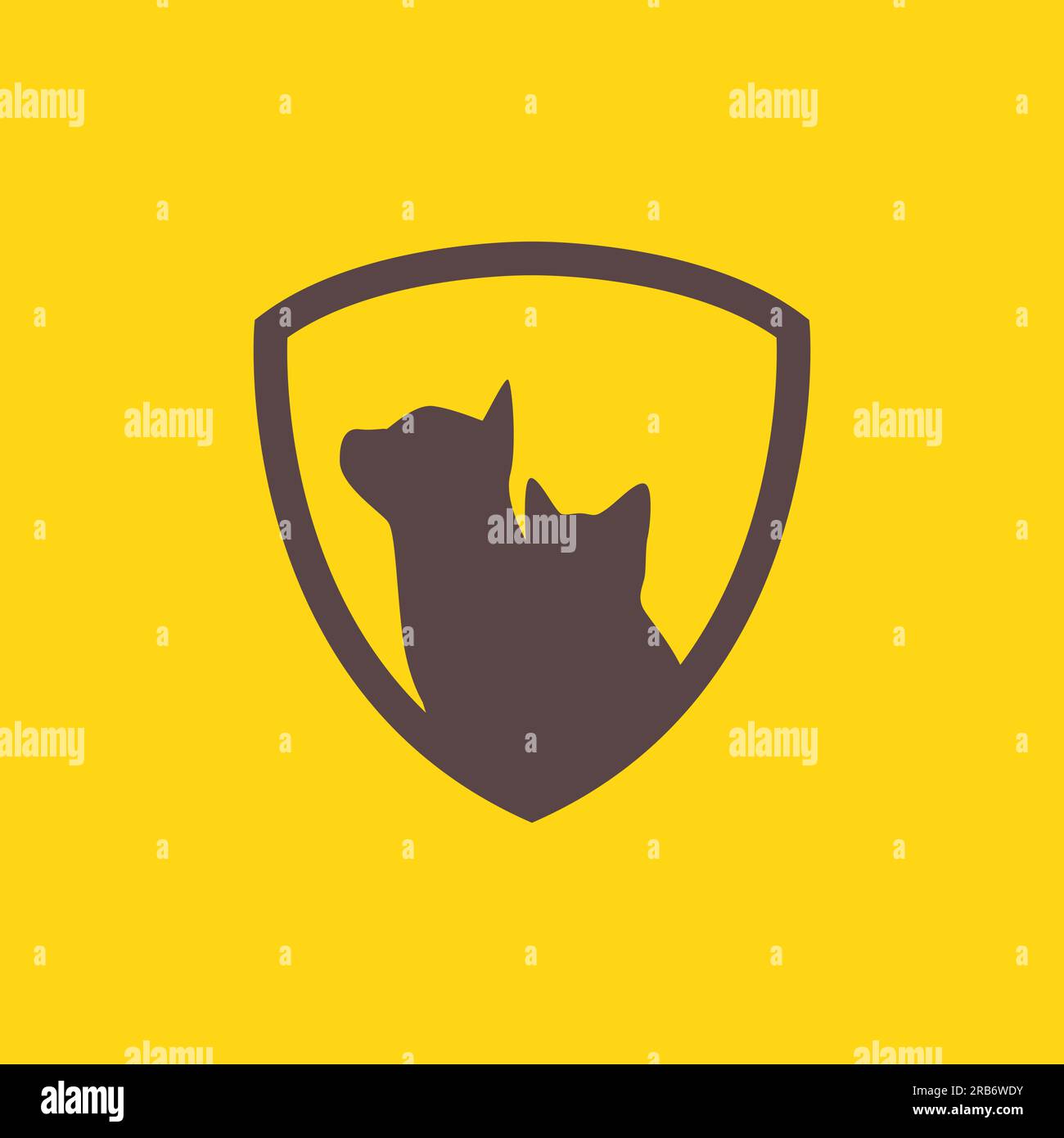 animal pets care dog cat shield secure treatment logo design vector ...