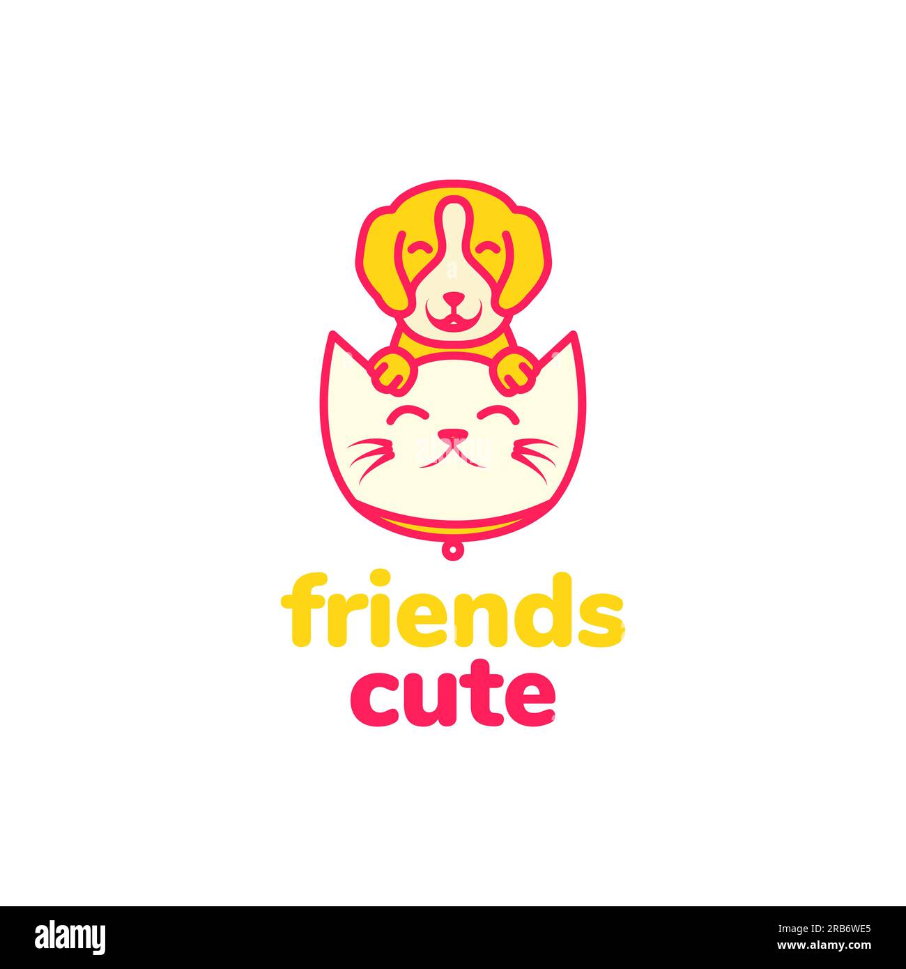 animal pets kitten puppy mascot cartoon cute colorful logo design ...