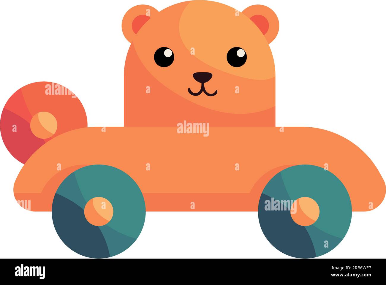 Cute vector cartoon illustration of a fun animal driving a car Stock ...