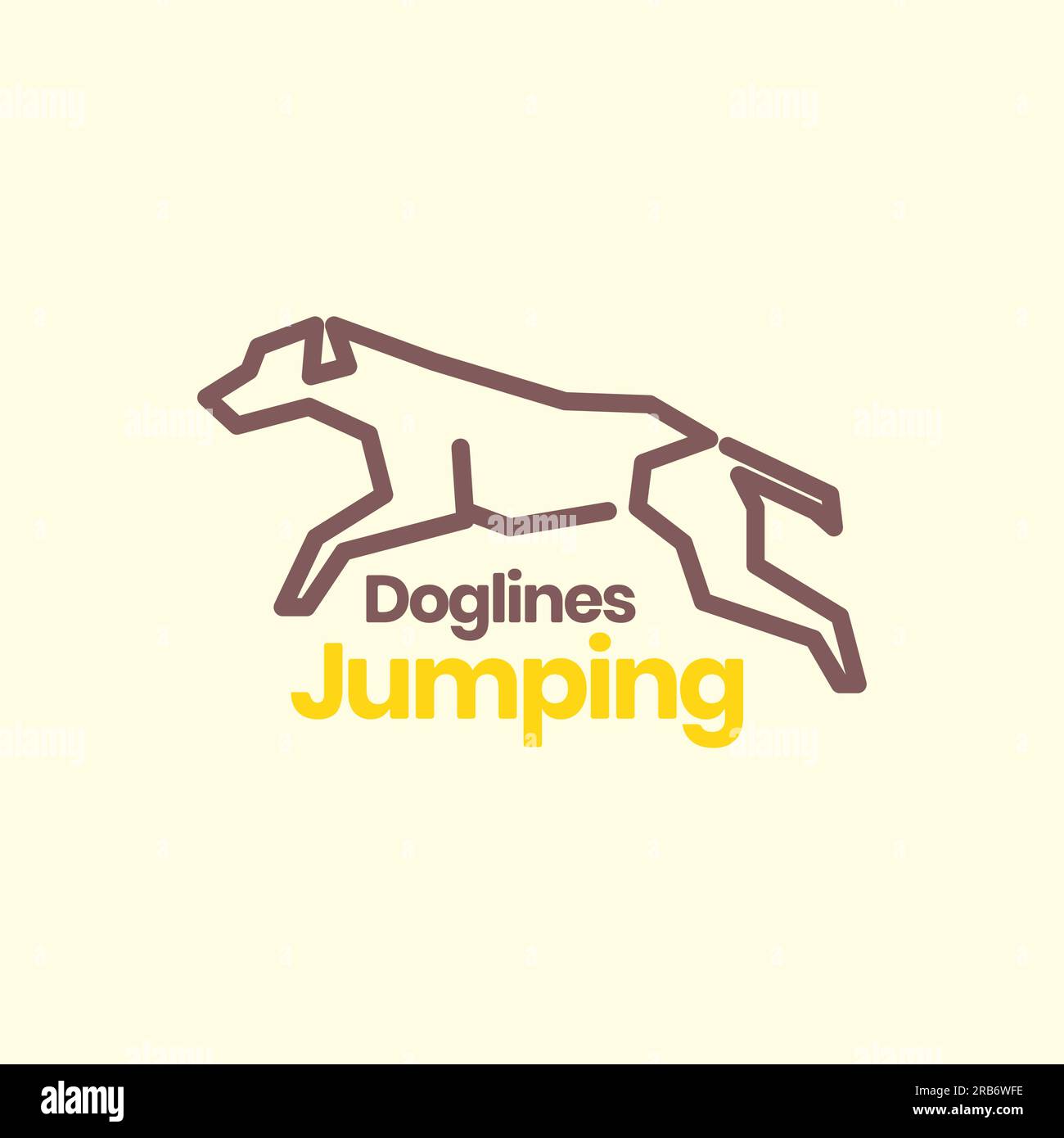 animal pets Anatolian Shepherd Dog jump line art logo design vector ...