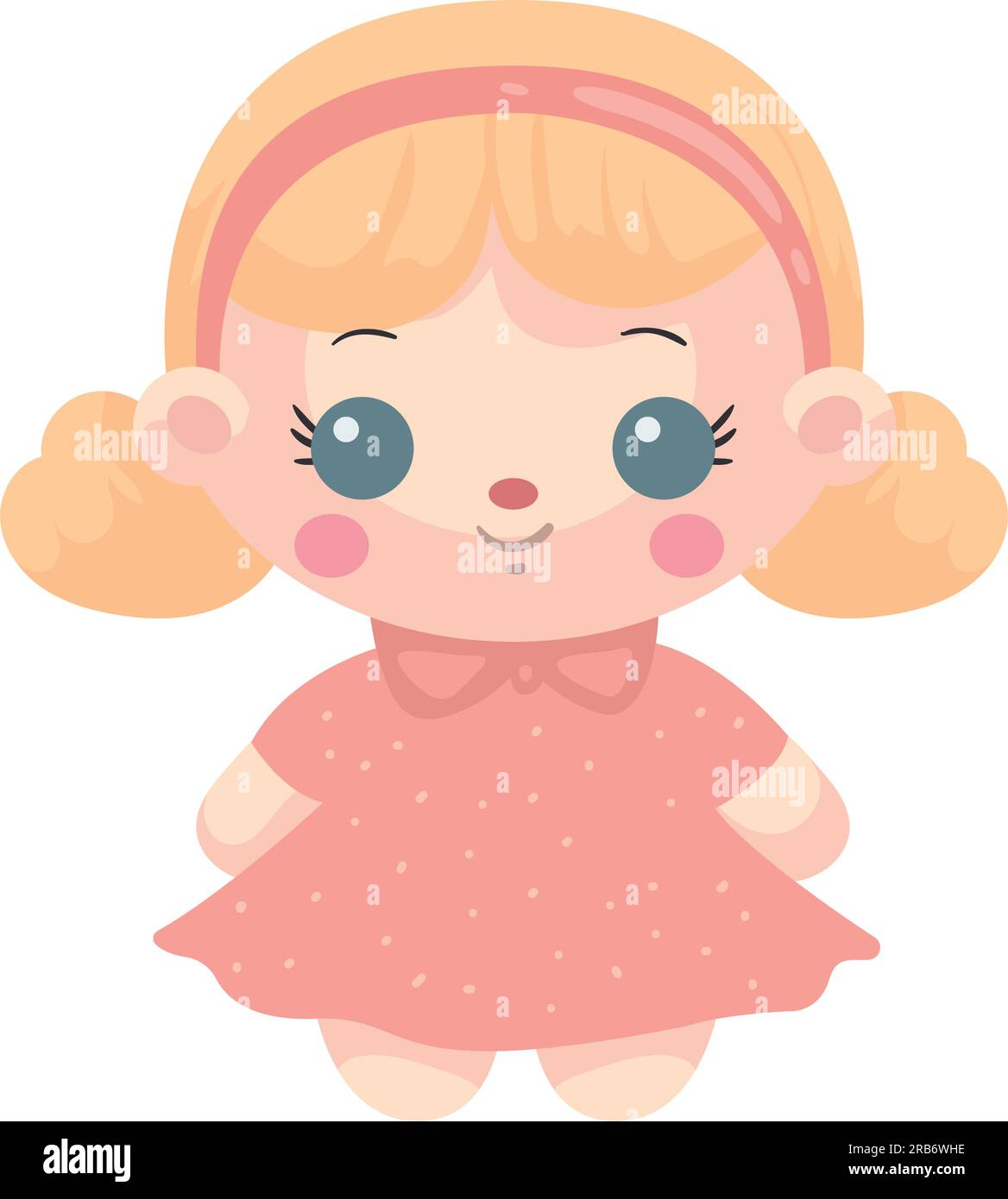 Cute vector cartoon illustration of a small doll Stock Vector Image ...