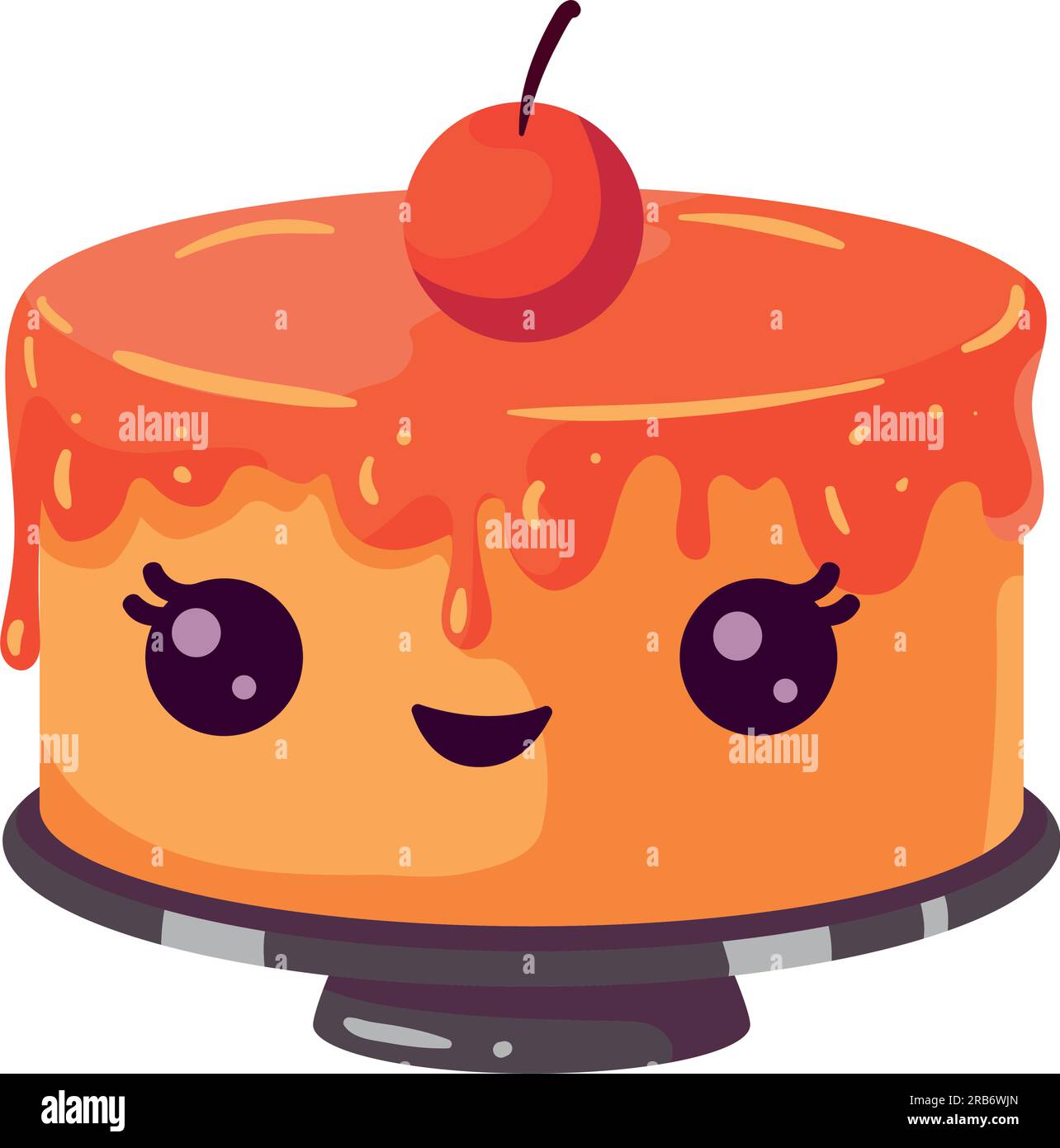 Cute cartoon dessert, cream cake, sweet berry Stock Vector Image & Art ...