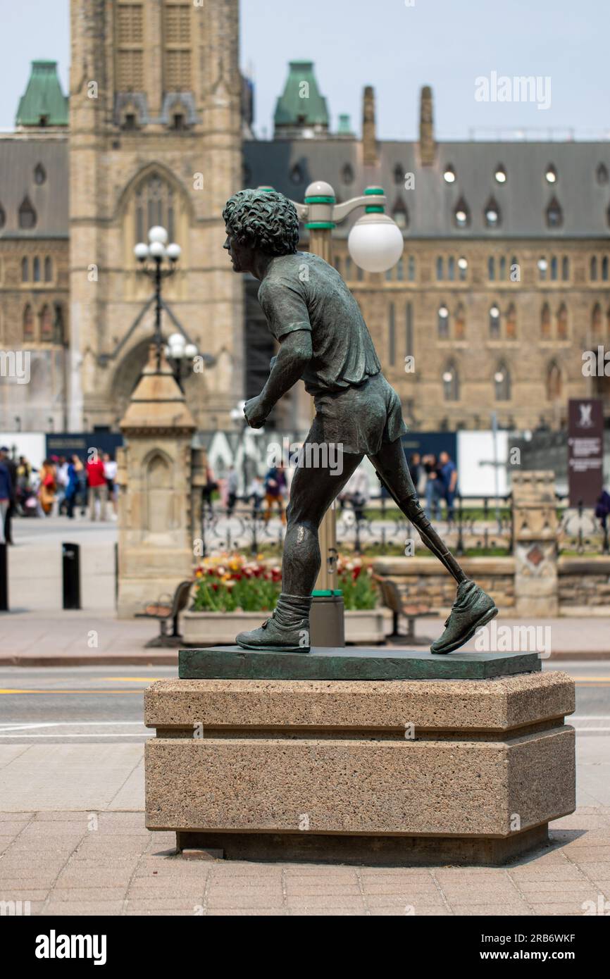 Ottawa, Canada - May 19, 2023: Terry Fox Statue near Canadian ...