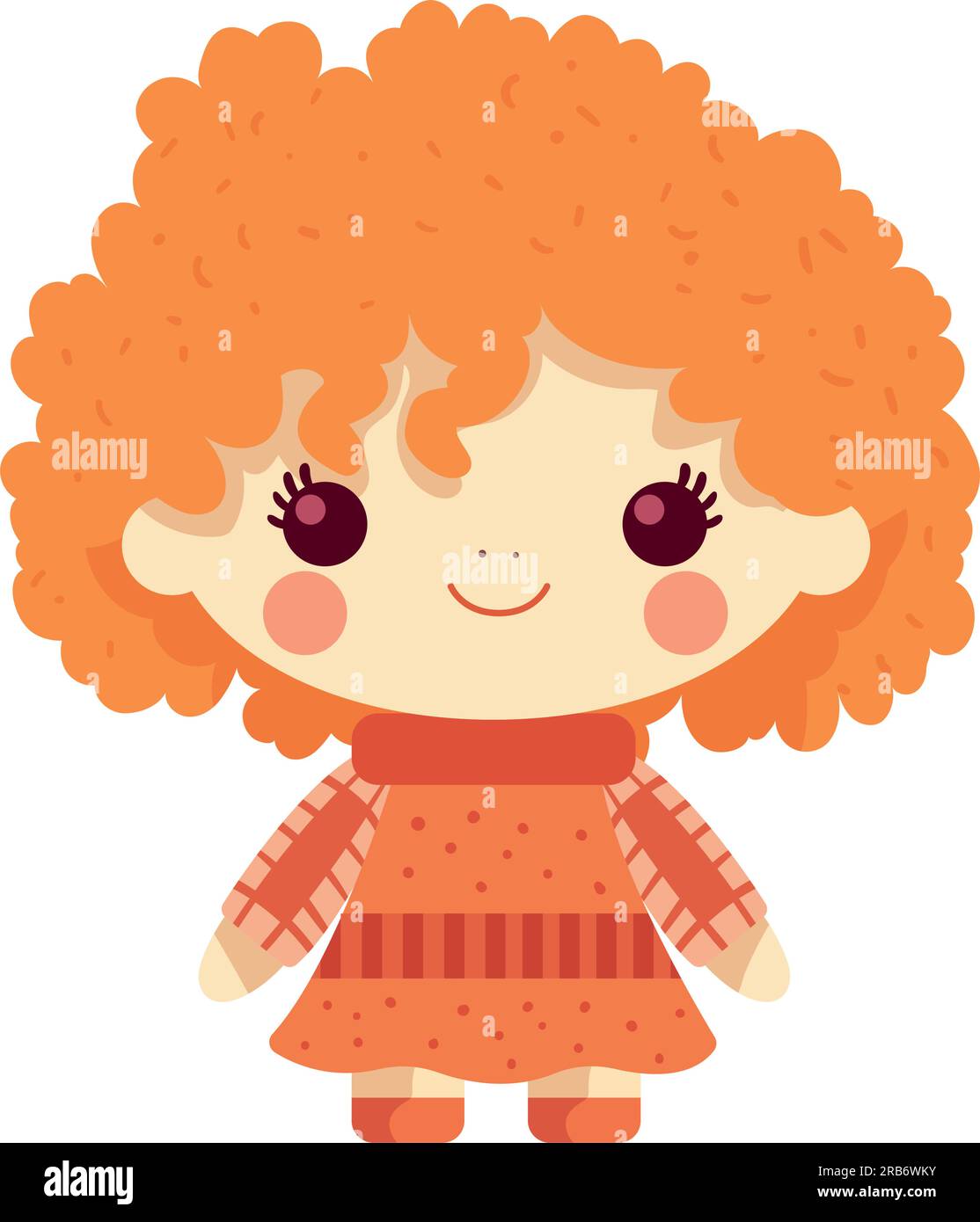 Vector cute toy doll cartoon, cheerful smiling Stock Vector Image & Art ...